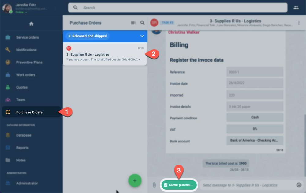 Purchase Orders Workflow | Cotalker Technical Documentation