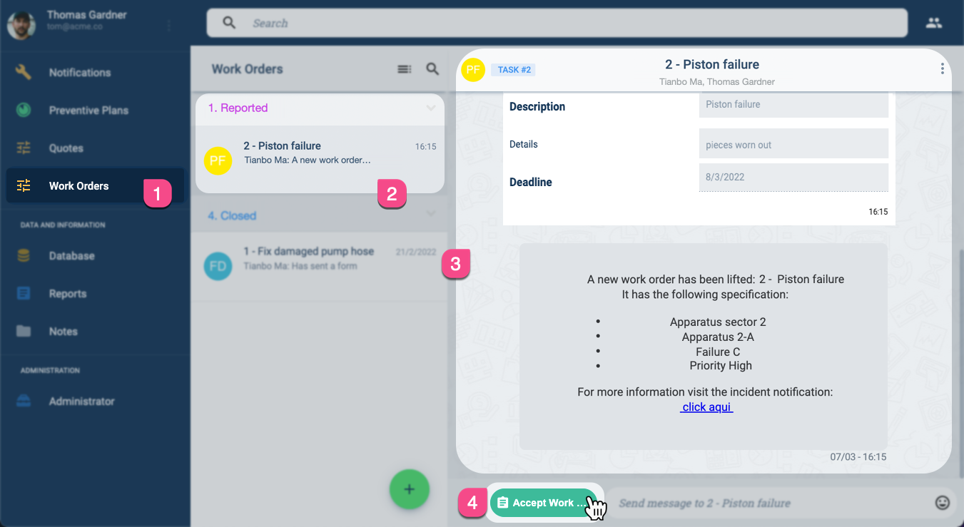 Work Orders Workflow | Cotalker Technical Documentation